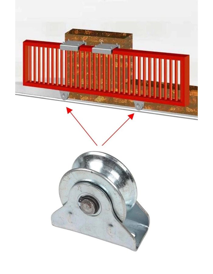 50mm Raylı Kapı Makarası Demir Kapı Tablalı Ray Tekeri