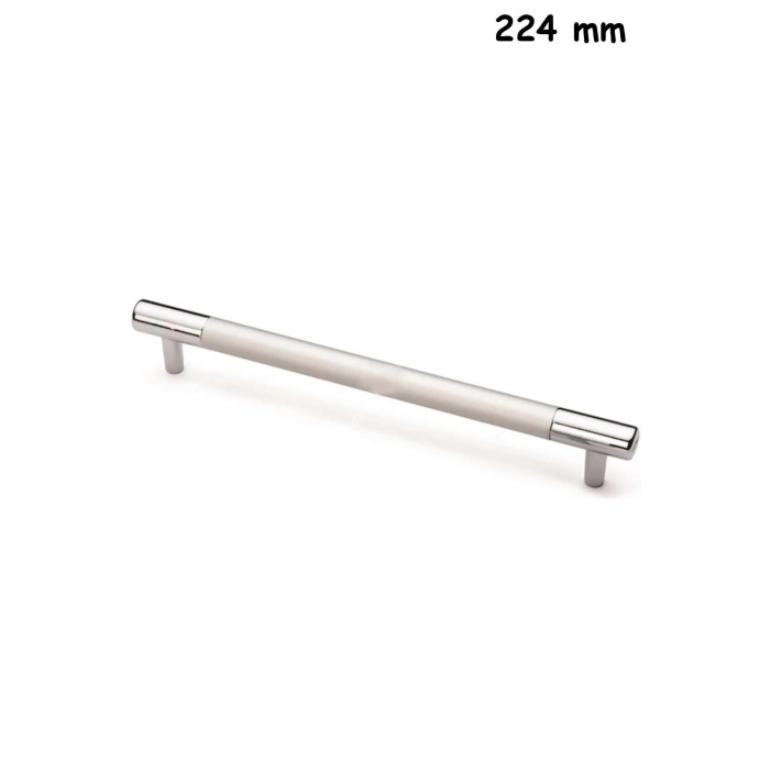 224 mm Hitit Alüminyum Boru Kulp Mobilya Dolap Kapak Çekmece Kulpu Mat Krom