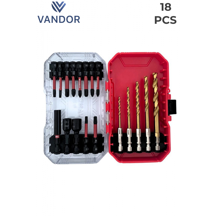 Vandor İmpact Vidalama Ucu Bits ve HSS Uç Seti 18 Parça