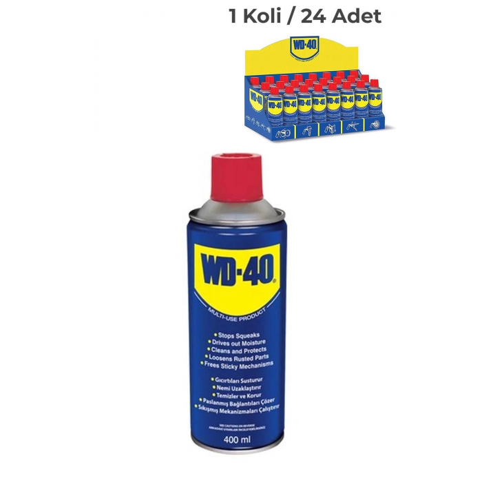 WD-40 Çok Amaçlı Pas Sökücü ve Yağlayıcı Sprey 400ml Koli 24 Adet